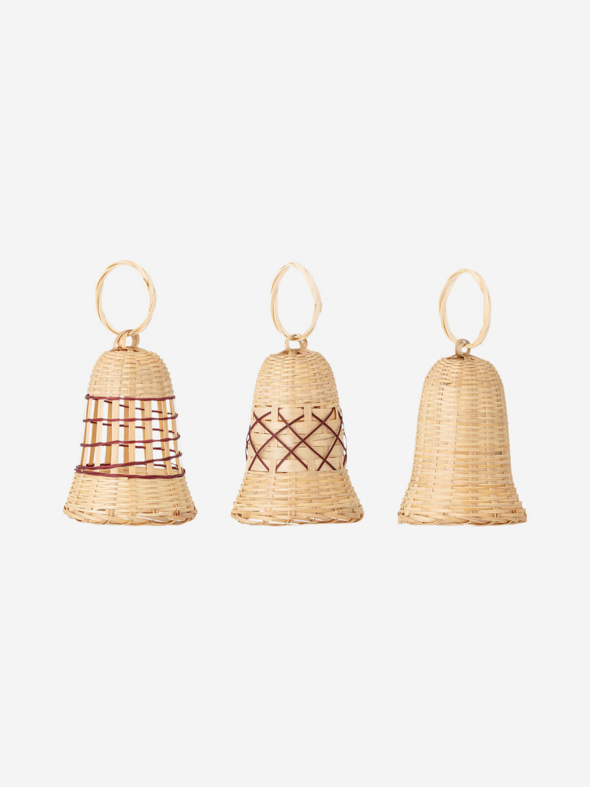 Woven Bell Set of 3 Bamboo Sciona Akon | Christmas Tree Ornament ...