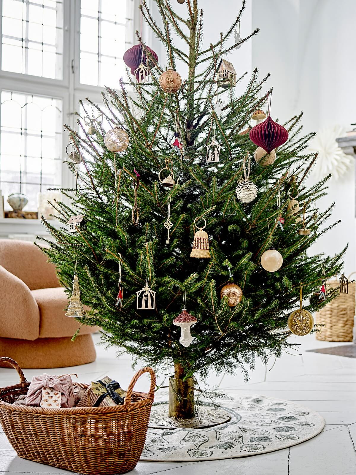 Woven Bell Set of 3 Bamboo Rattan Sciona Akon | Christmas Tree Ornament ...