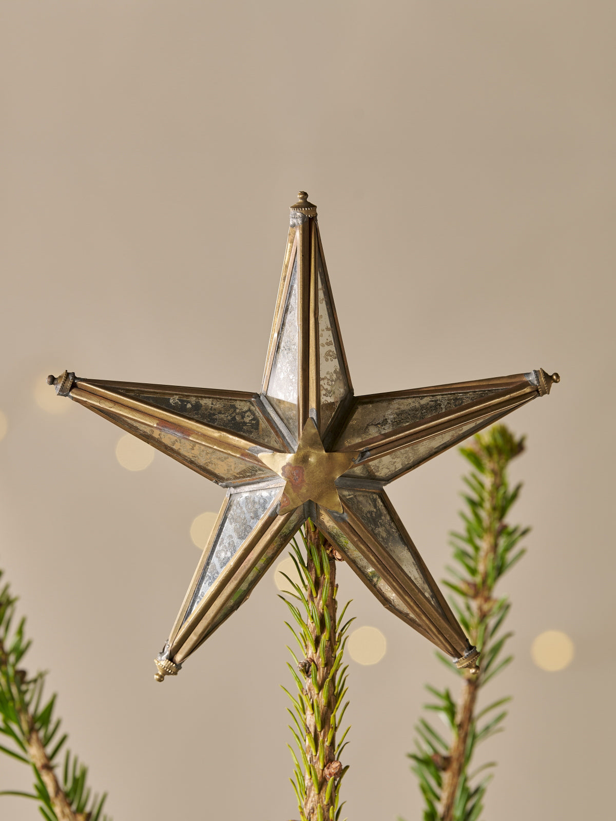 Bakara Antique Brass Mirrored Star Tree Topper | Christmas Décor – THATCH
