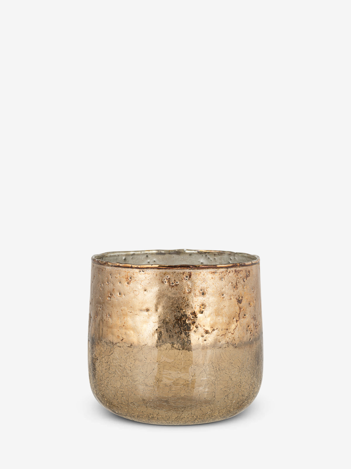 Aurela Konara Glass Tealight Holder Copper Smoke Medium | Glass ...