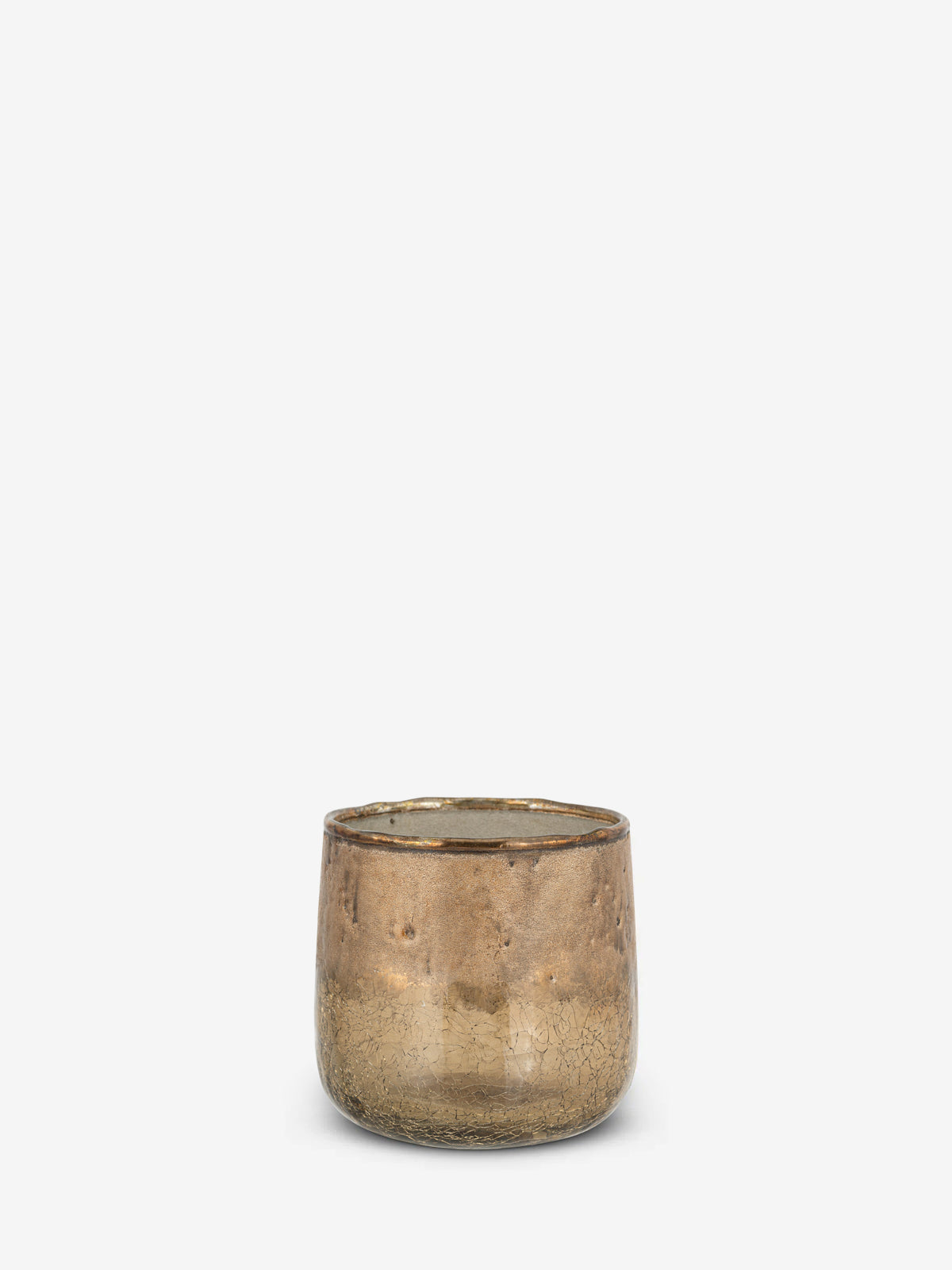 Aurela Konara Glass Tealight Holder Copper Smoke Small | Glass Tealight ...