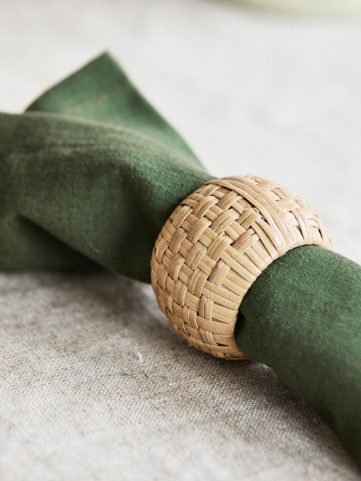 Napkin Ring Set Woven Rattan | Rustic, Handcrafted – THATCH