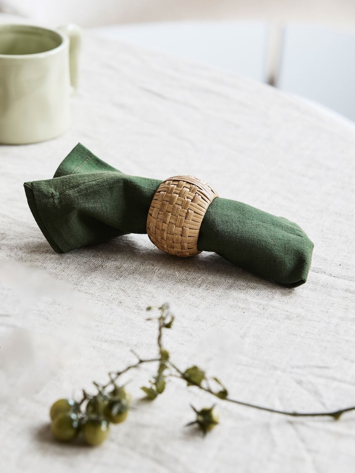Napkin Ring Set Woven Rattan | Rustic, Handcrafted – THATCH