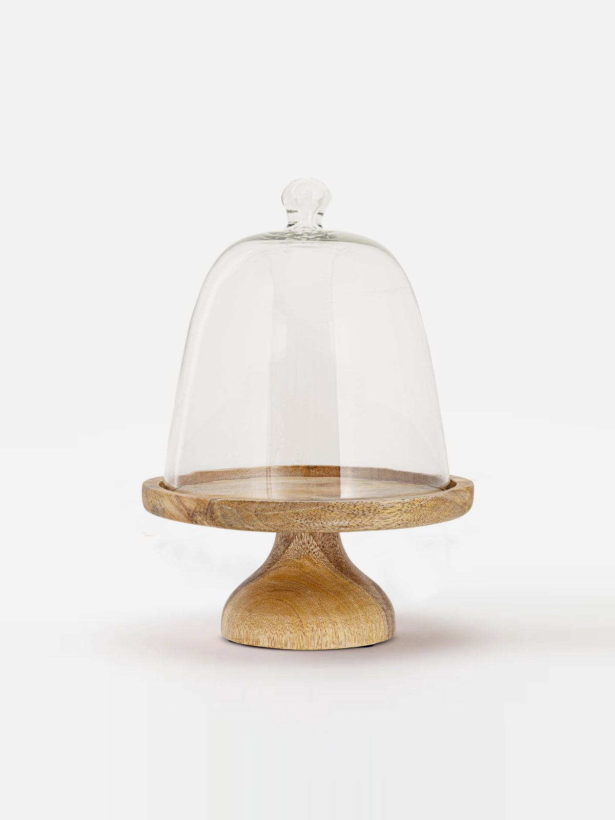 Kannati Recycled Glass Cheese Stand Dome Mango Wood Iniya Cake Board ...