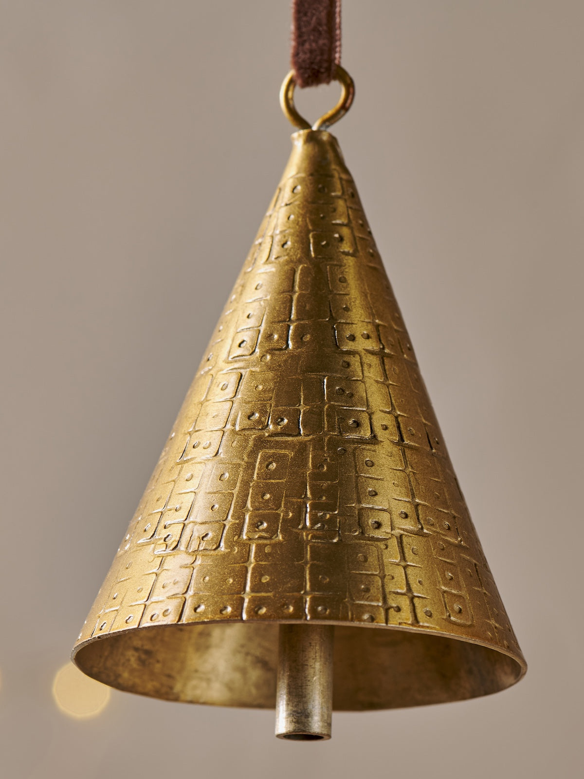 Manya Metal Bell Baubles Brass Set Of 3 | Christmas Decorations ...