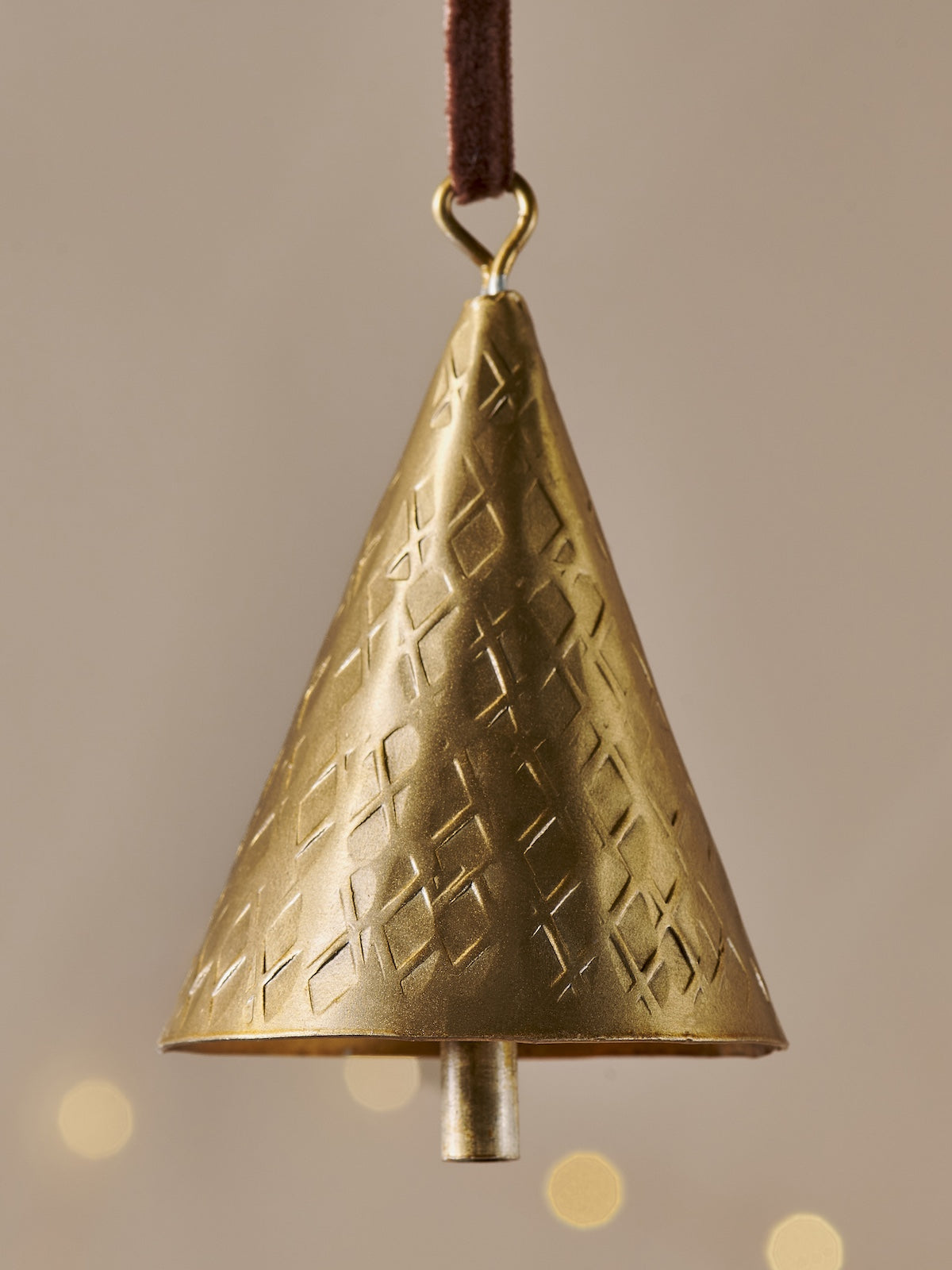 Manya Metal Bell Baubles Brass Set Of 3 | Christmas Decorations ...