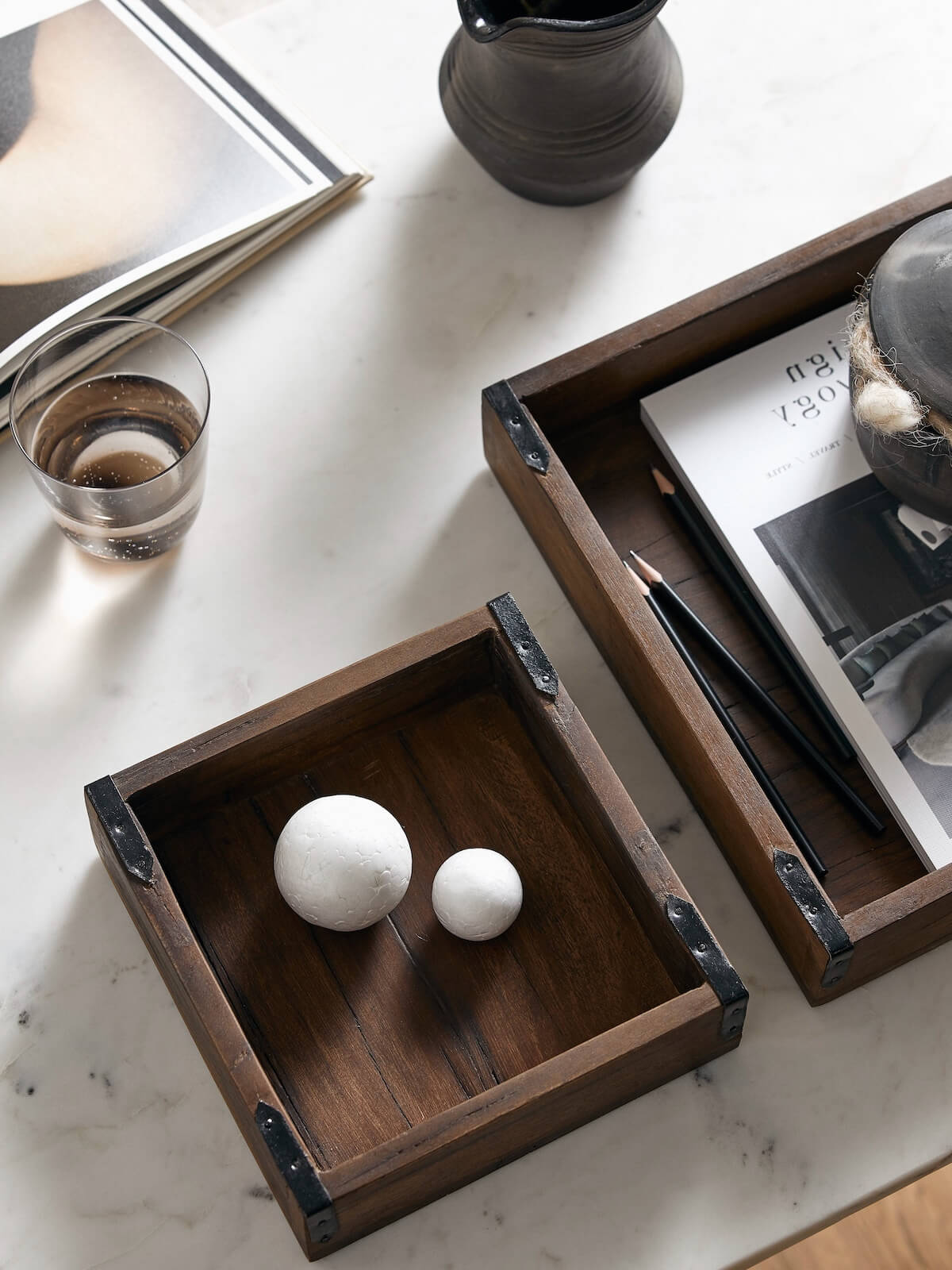 Square Tray Small Wood Reclaimed, Serving & Decorative Tray – THATCH