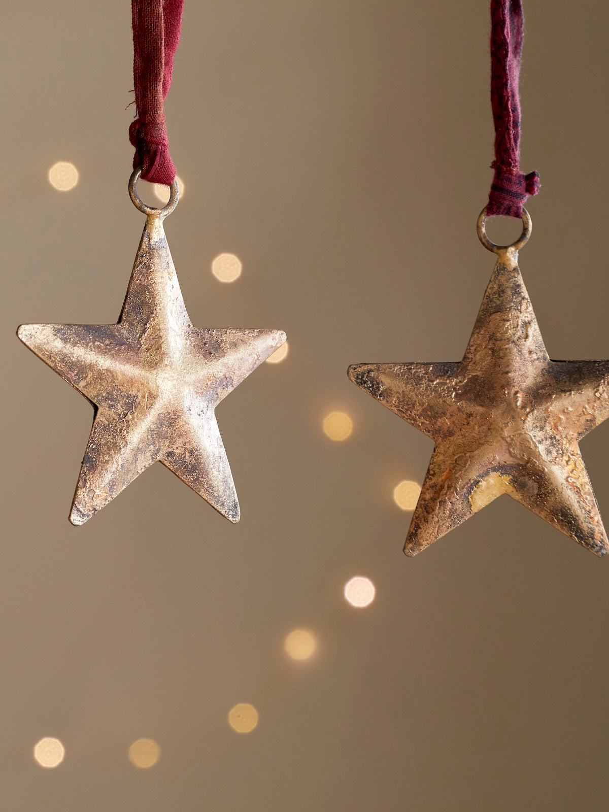Primitive Roshani Star Baubles Set of 4 Antique Brass Gold Small Set ...