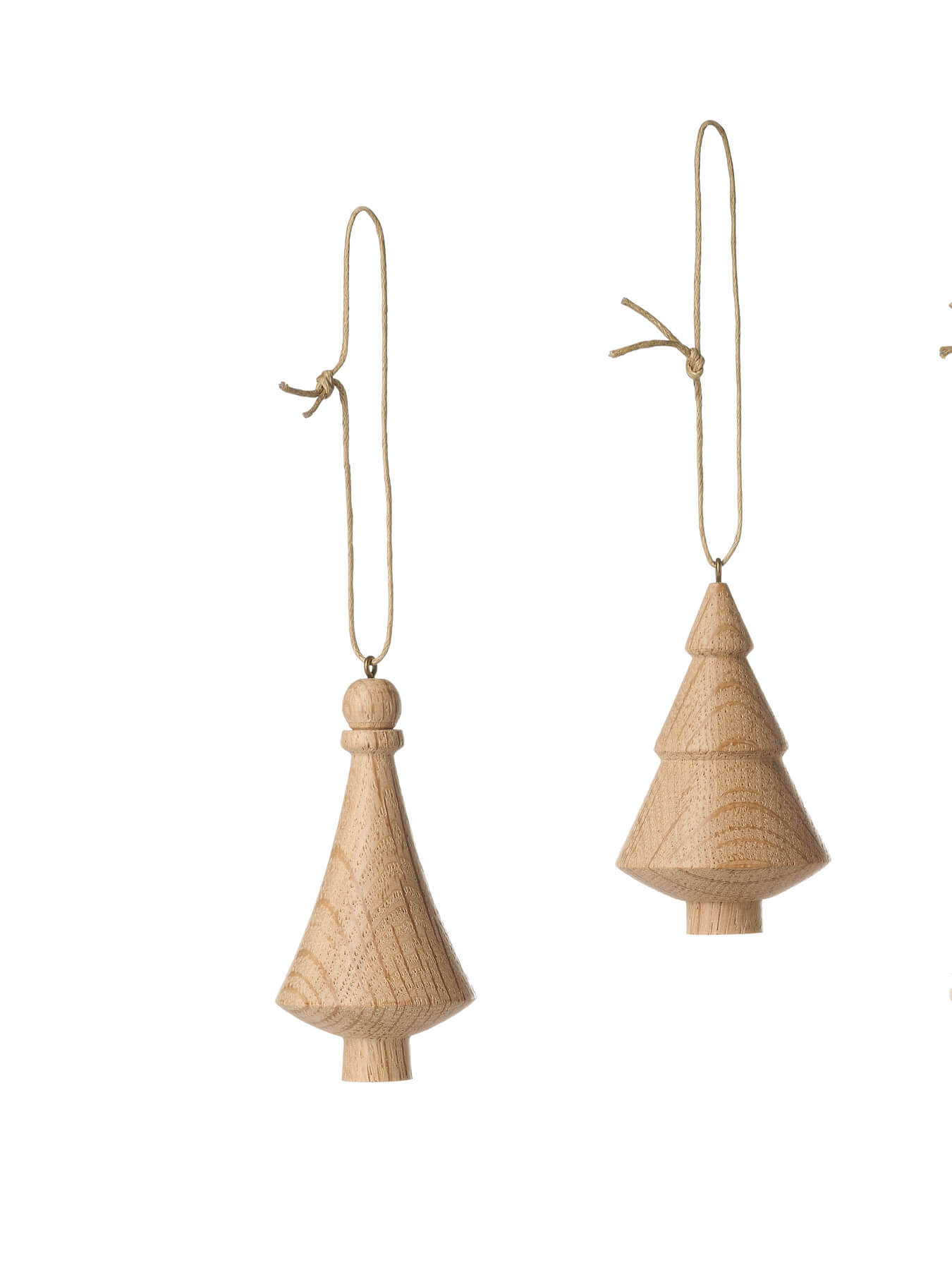 Hanging Christmas Decorations Solid Oak Trees | Wooden Christmas ...